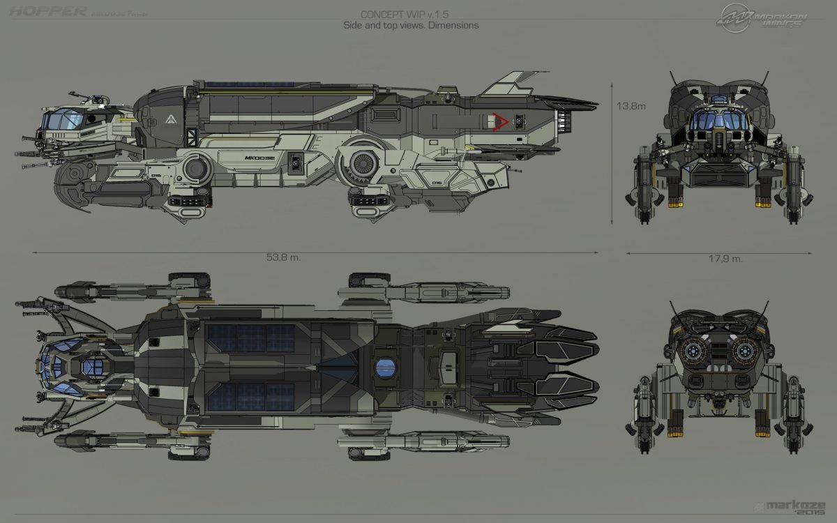 Spaceship "Hopper" part 2 (v1.5) - markoze arts and web design