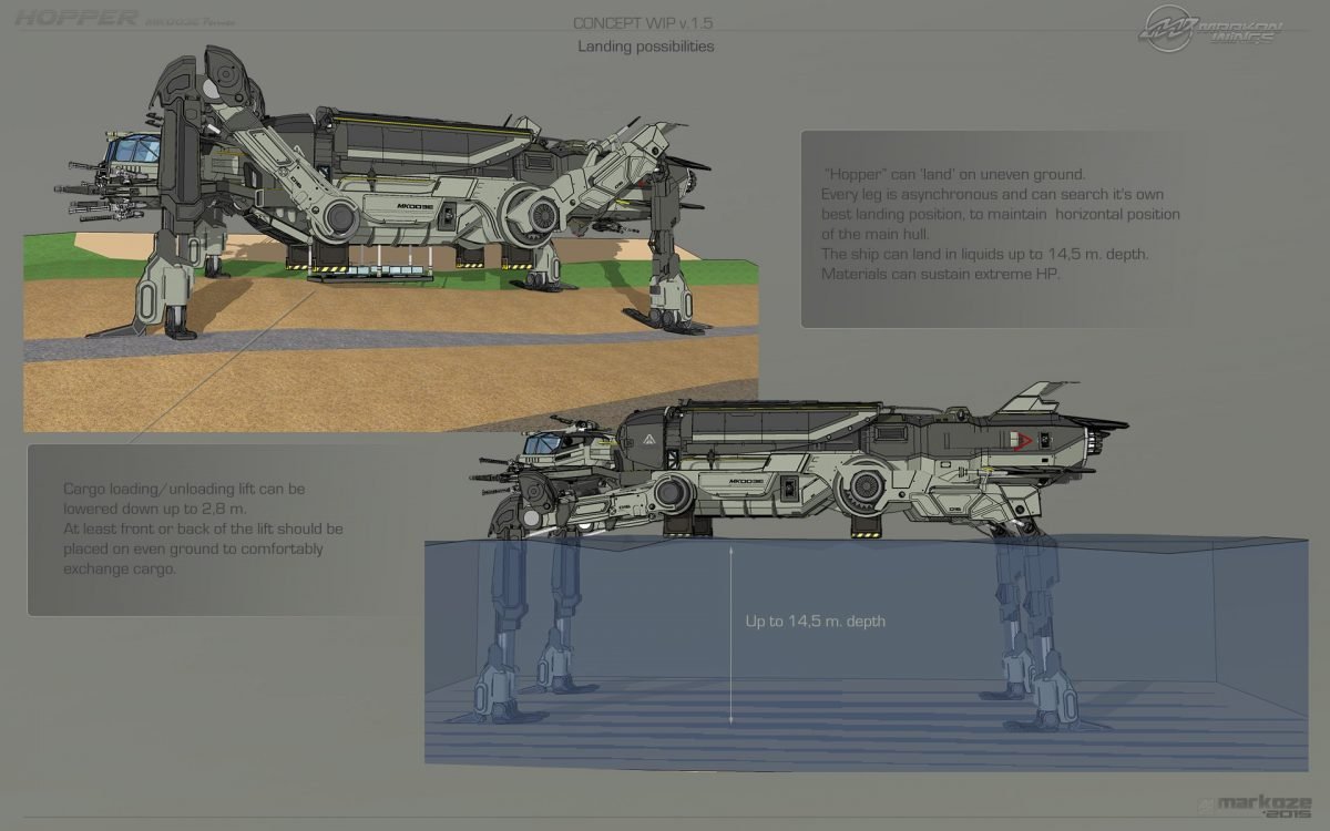 Spaceship "Hopper" part 2 (v1.5) - markoze arts and web design