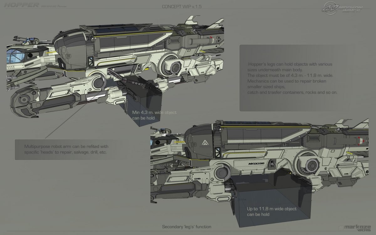 Spaceship "Hopper" part 2 (v1.5) - markoze arts and web design